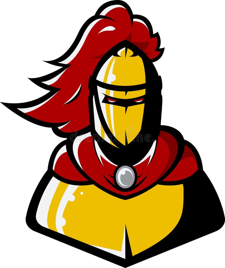 Medieval Knight with Yellow Armor on a White Background Stock ...