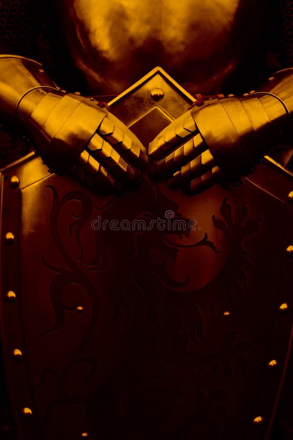Medieval Knight in Full Armour Stock Image - Image of hauberk, grey ...