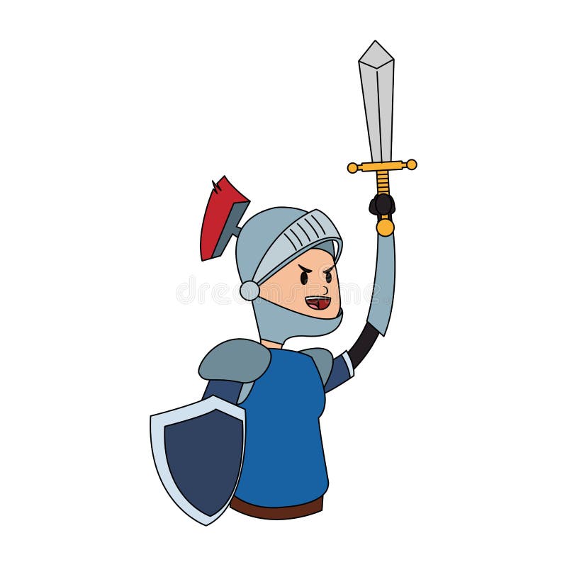 Knight cartoon icon stock vector. Illustration of metal - 85316878