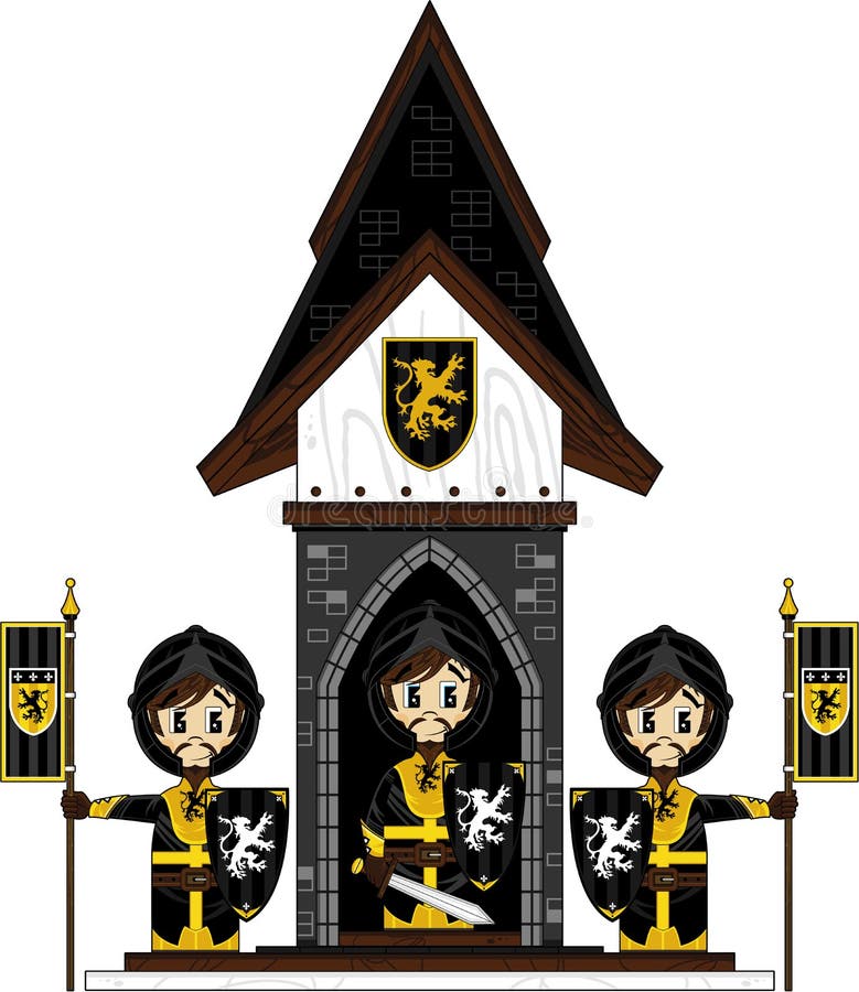 Knight at Castle Guardpost stock vector. Illustration of knights - 94591595