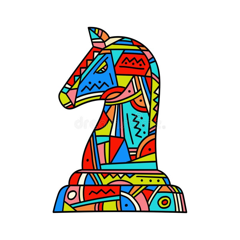 Knight Chess Piece Abstract Design. Chess Knight Artistic Vector ...