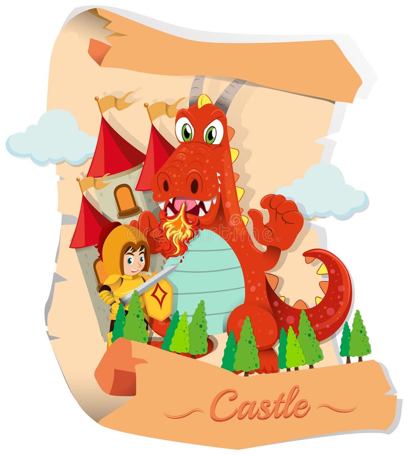 Dragon castle stock illustration. Illustration of quick - 41831927