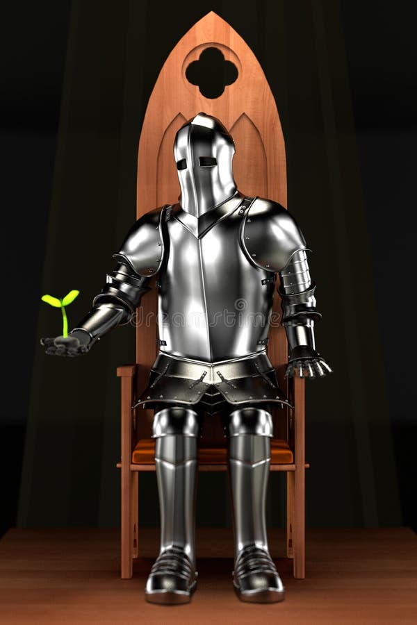 Knight in dungeon stock illustration. Illustration of throne - 54758472