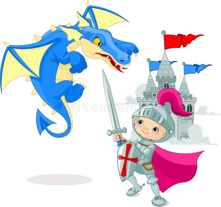Knight Fighting Dragon Stock Illustrations – 443 Knight Fighting Dragon ...