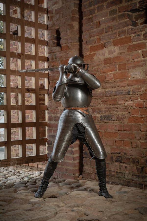 Knight in Full Armor with a Sword Stock Photo - Image of culture ...