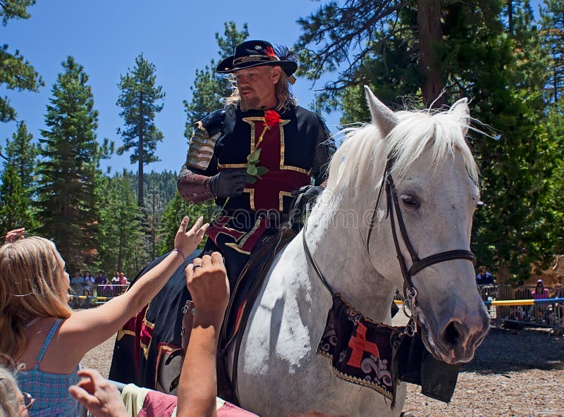 Knight Giving a Rose To Lady Stock Image - Image of actor, caucasian ...