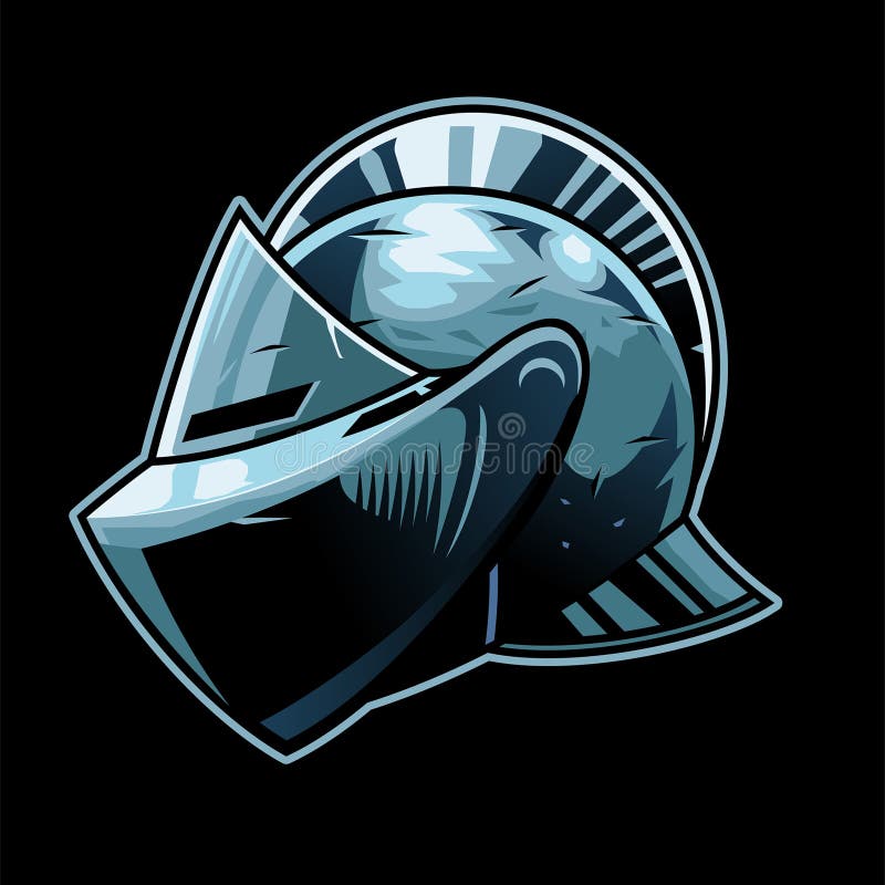 Knight Head Helmet in Hand Drawn Style Stock Vector - Illustration of ...