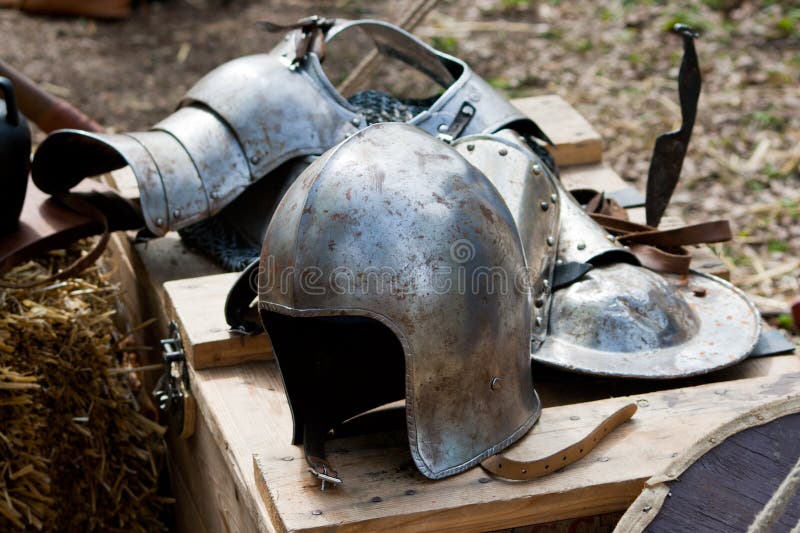 Medieval knight equipment stock photo. Image of historic - 14032968