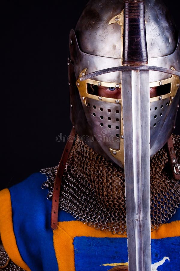 Knight holding sword stock photo. Image of defender, courage - 13314020