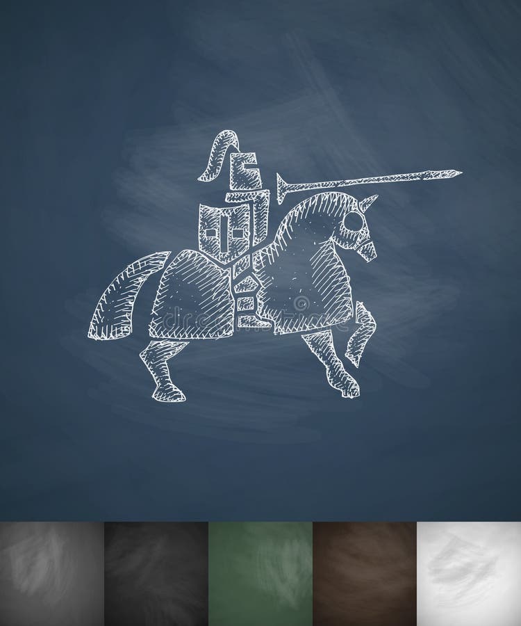 Knight on Horse Icon. Hand Drawn Vector Illustration Stock Vector ...