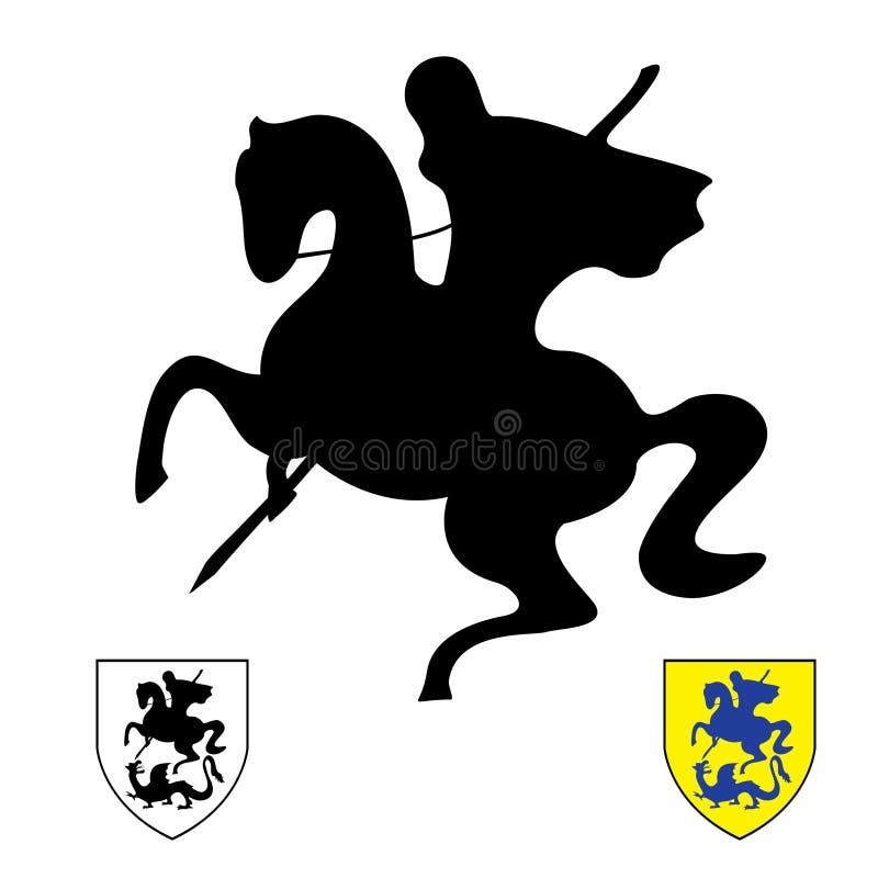 Saint George and the Dragon Stock Vector - Illustration of graphic ...