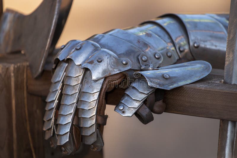 Knight iron gauntlet stock image. Image of gauntlet - 129093051