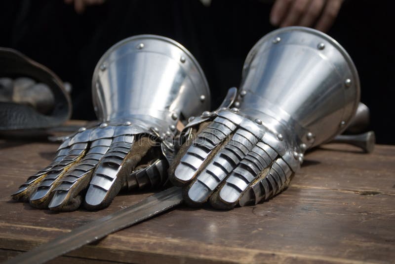 Armor glove stock photo. Image of hand, blades, rivets - 32471728