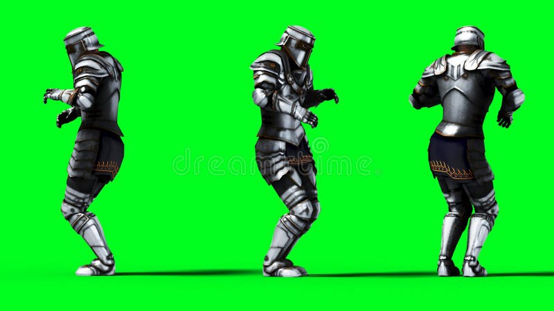 Knight Isolate on Green Screen. Realistic 3d Rendering. Stock ...
