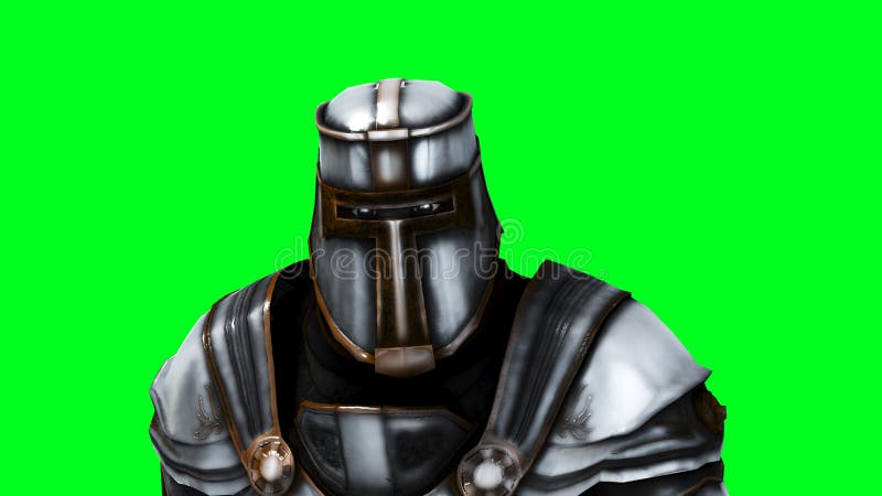 Knight Isolate on Green Screen. Realistic 3d Rendering. Stock ...