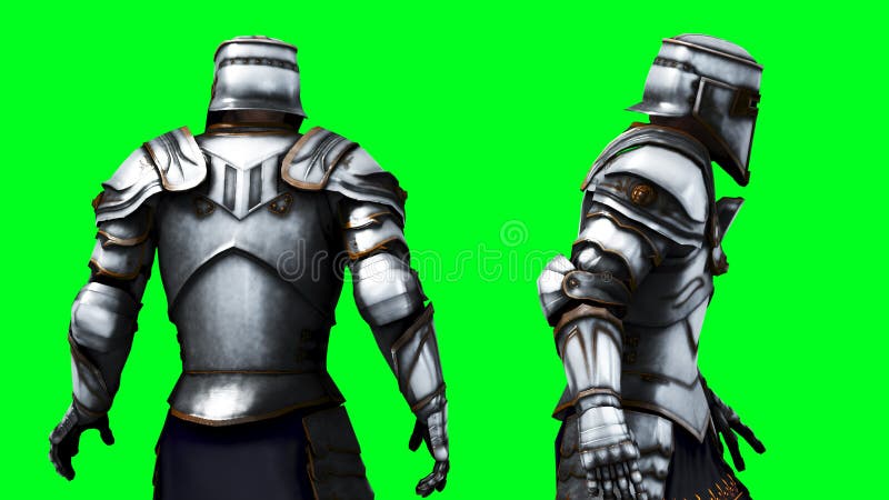 Knight Isolate on Green Screen. Realistic 3d Rendering. Stock ...