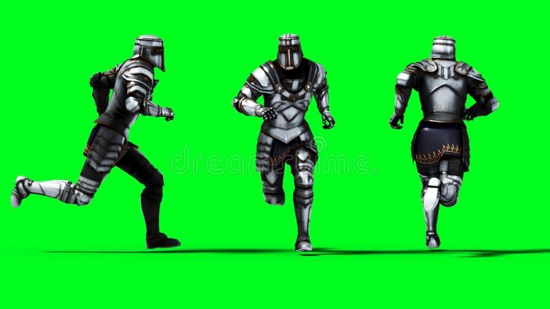 Knight Isolate on Green Screen. Realistic 3d Rendering. Stock ...