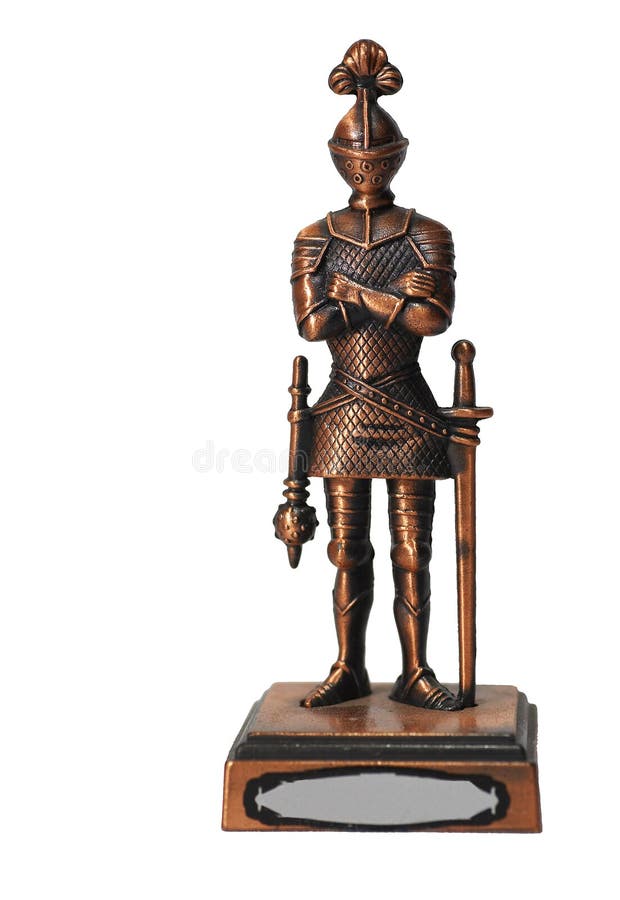 Knight isolated over white stock image. Image of arms - 3946119