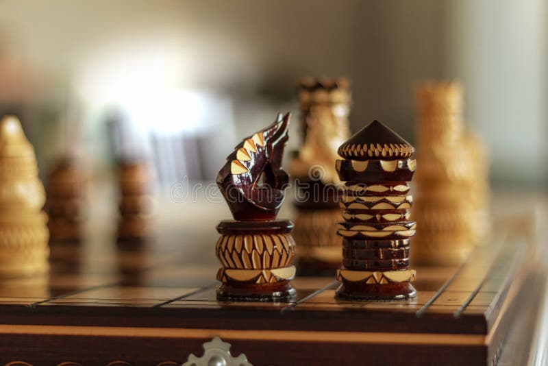 Knight King Rook Chess Figures on the Board Stock Photo - Image of ...