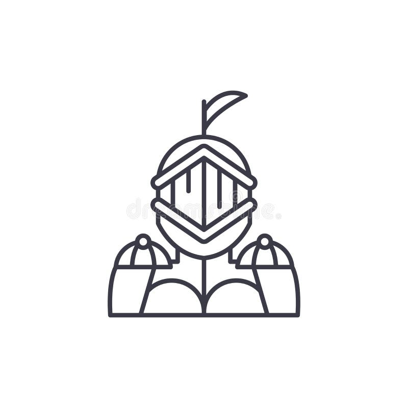 Knight Linear Icon Concept. Knight Line Vector Sign, Symbol ...