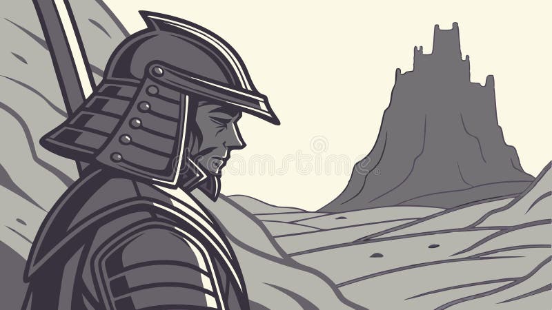 Knight Overlooking Kingdom Vector Art, Vigilant Protector of Realm ...