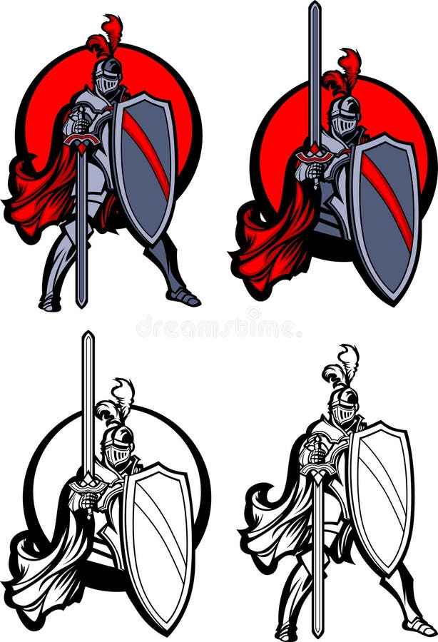 Knight Paladin Mascot Logo stock vector. Illustration of warriors ...