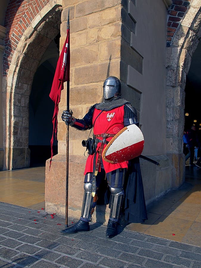 Polish Knight Stands in a Fighting Stance Editorial Stock Image - Image ...