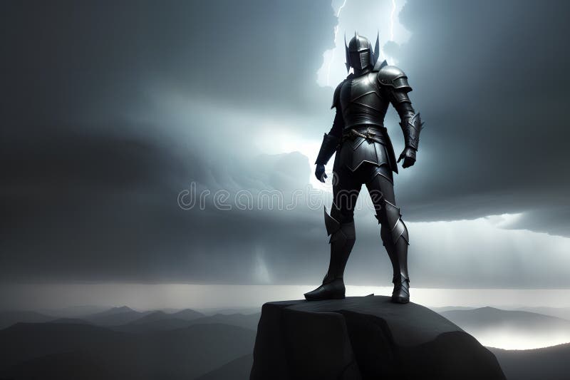 Knight in Protective Armor and Sword of Medieval Warrior. Ai Generated ...