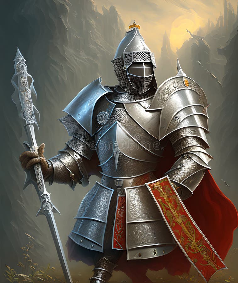 Knight S Ancient Crest, Generative AI Illustration Stock Illustration ...