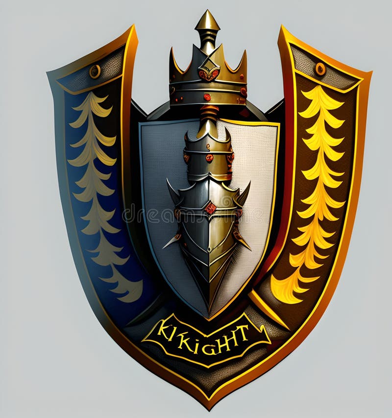 Knight S Ancient Crest, Generative AI Illustration Stock Image - Image ...