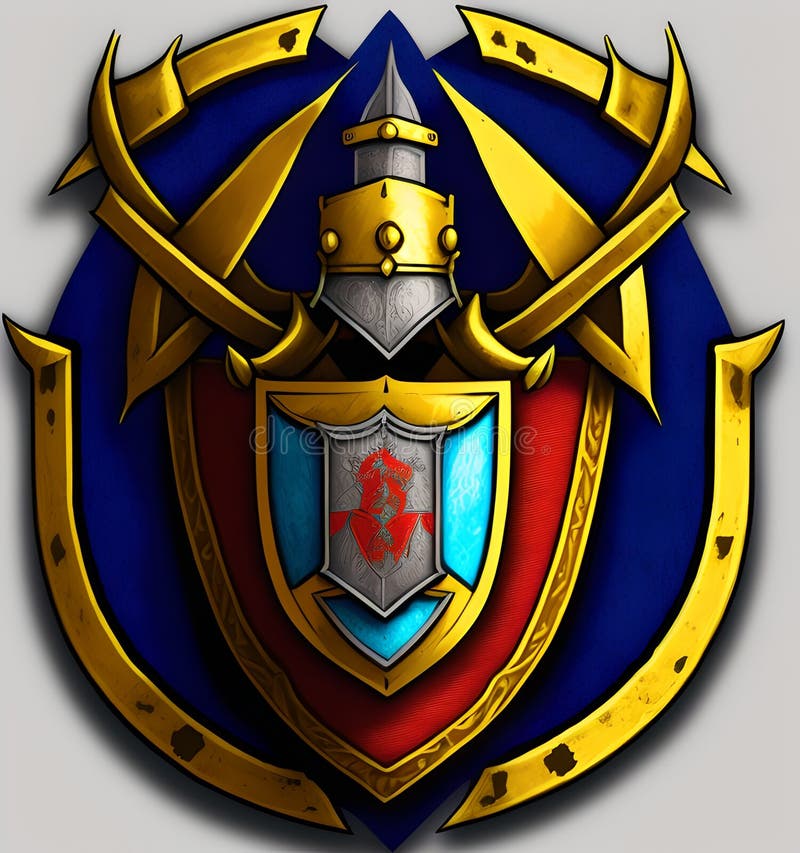 Knight S Ancient Crest, Generative AI Illustration Stock Illustration ...