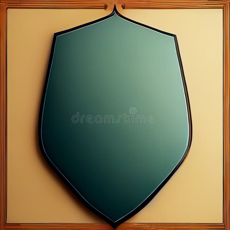 Knight S Shield in a Decorative Frame Made of Wood. Digital ...