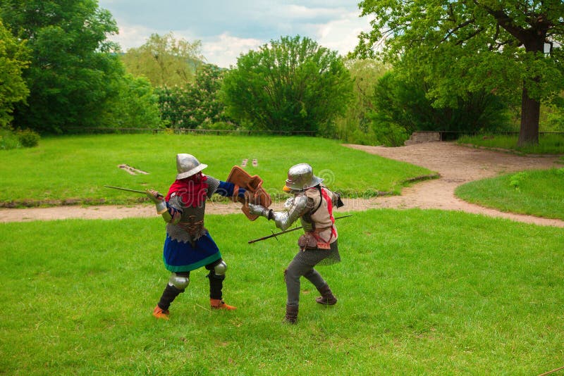 Knight s sword fight stock image. Image of retro, battle - 75929701