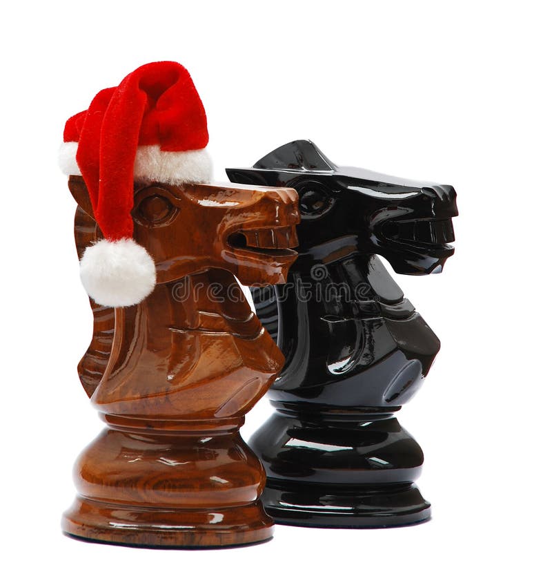 Knight with Santa hat stock photo. Image of piece, success - 11559876