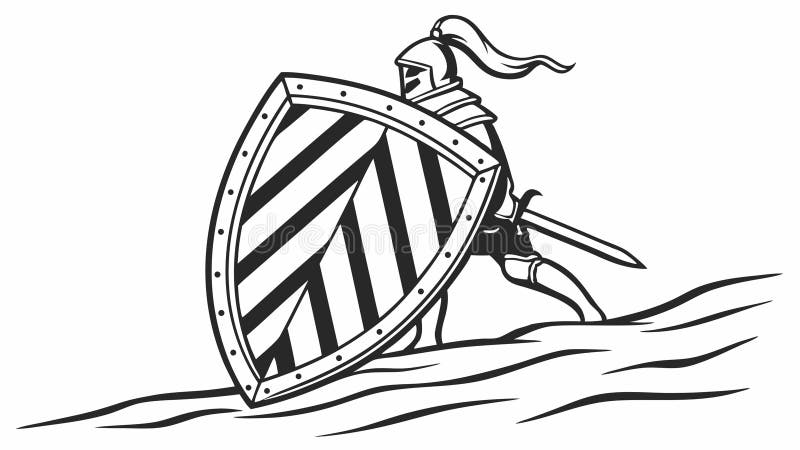 Knight with Shield, Preparedness and Valor, Vector Design Generative AI ...