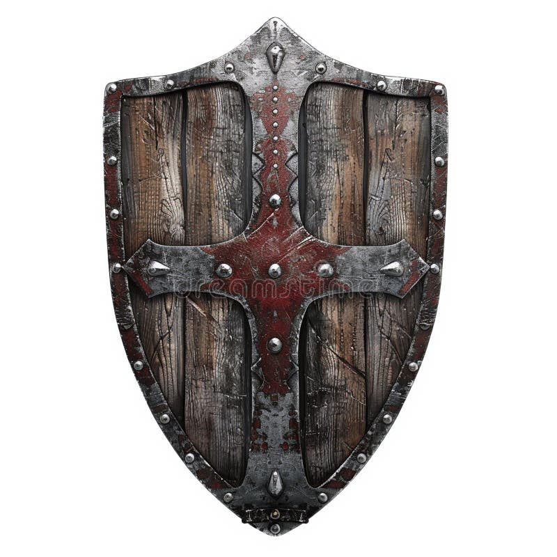 Knight Shield on a White Background, AI Generative Stock Illustration ...