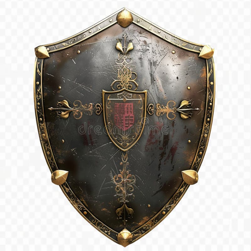 Knight Shield on a White Background, AI Generative Stock Illustration ...