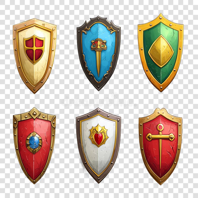 Knight shields stock illustration. Illustration of gold - 341489692