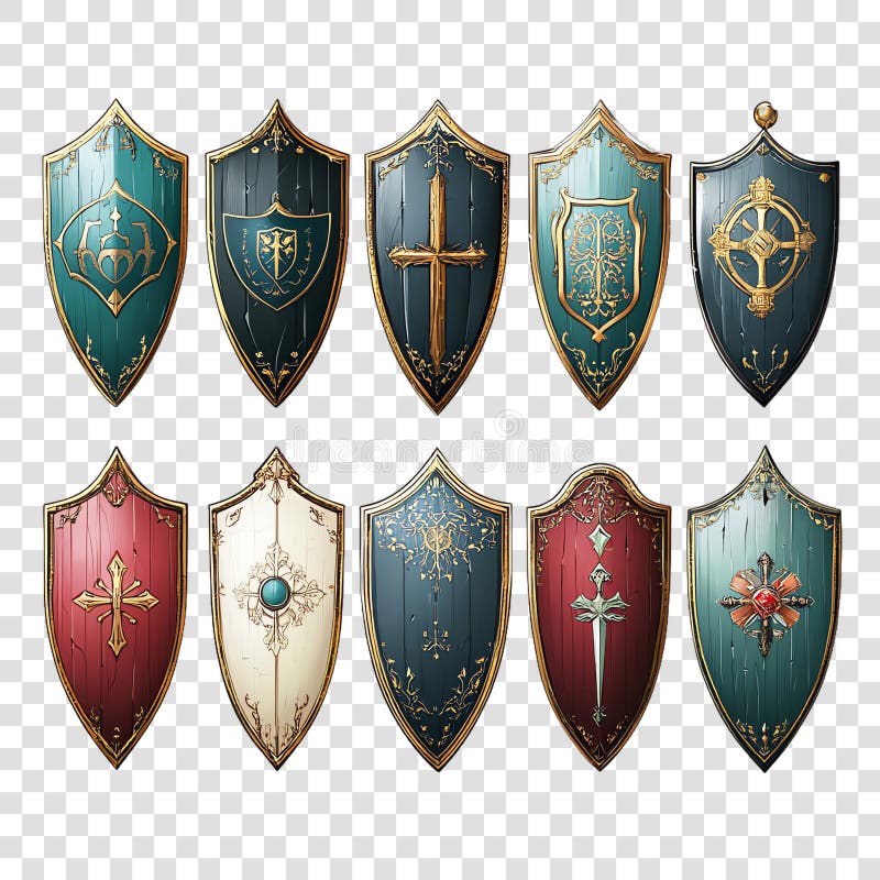 Knight shields stock photo. Illustration of sketches - 341489696