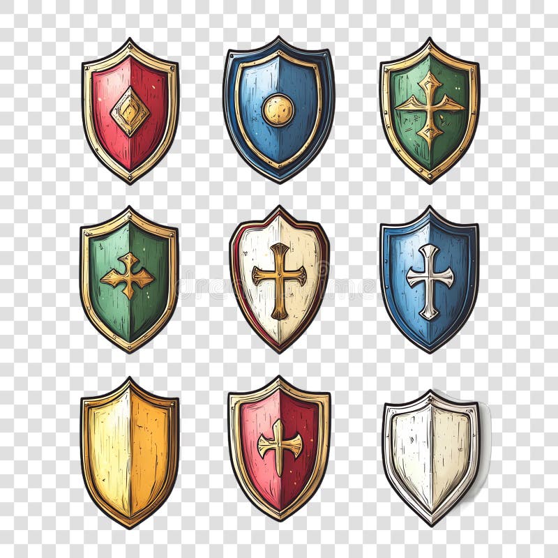 Knight shields stock illustration. Illustration of acrylic - 341489714