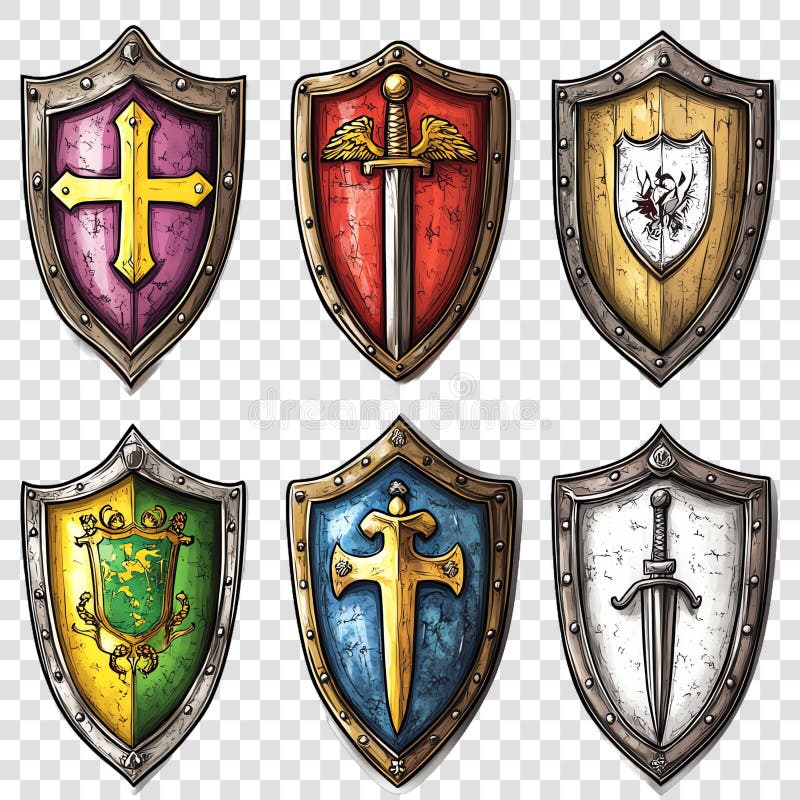 Knight shields stock illustration. Illustration of safe - 341489722