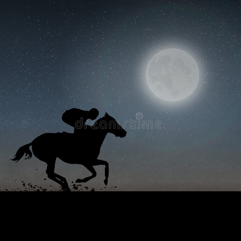 A Knight Sprinting Under the Moonlight Stock Vector - Illustration of ...