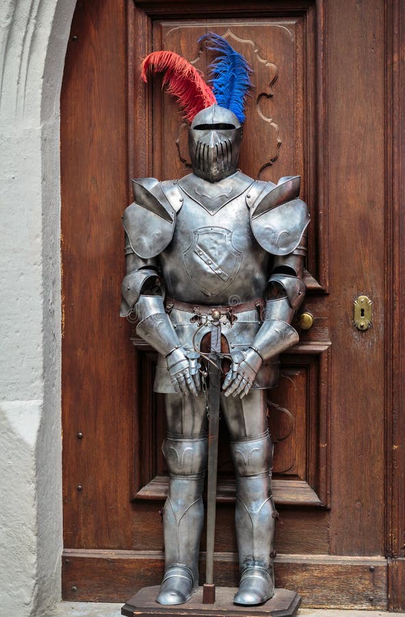 A knight standing guard editorial stock image. Image of entrance - 58611929