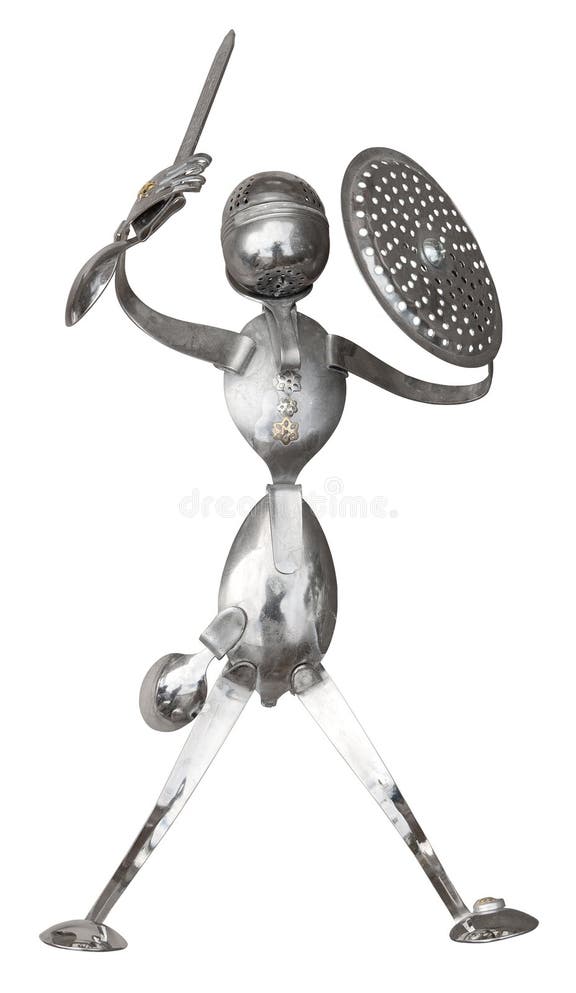 Knight Statue Made from Silverware Stock Image - Image of history ...