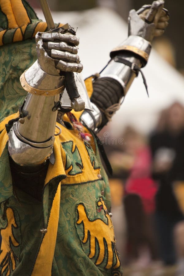 Knight with a sword stock photo. Image of feather, beauty - 15183138