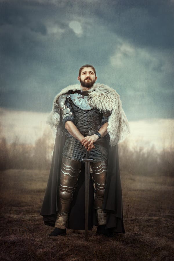 Knight with Sword in a Field. Stock Photo - Image of battle, braveheart ...