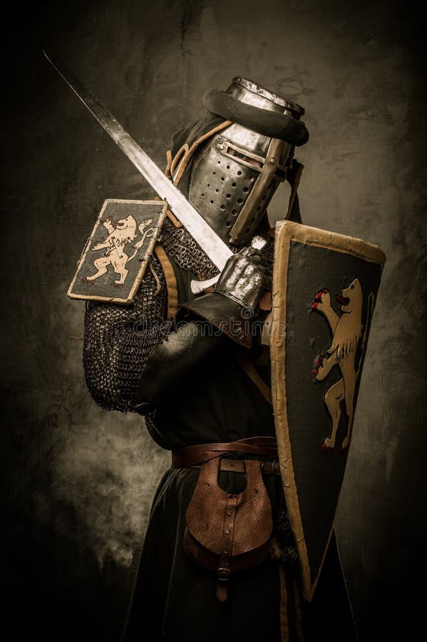 Knight with shield stock image. Image of anger, armour - 29479839