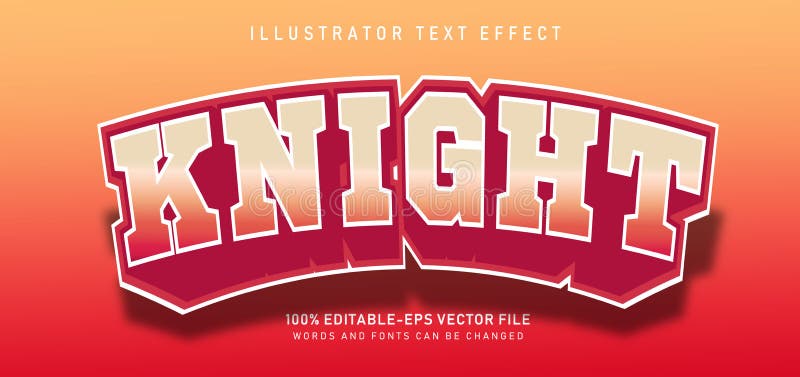 Knight Text Effect Design Vector Stock Vector - Illustration of effect ...