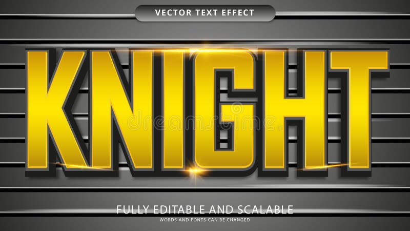 Knight Text Effect Editable Eps File Stock Vector - Illustration of ...