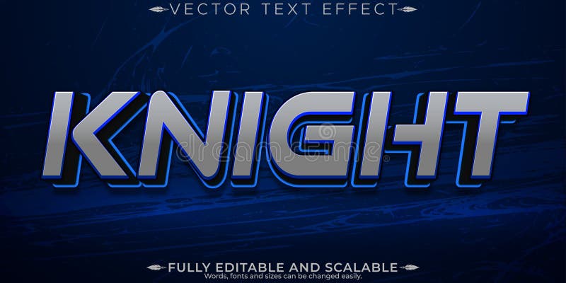 Knight Text Effect, Editable Hero and King Text Style Stock Vector ...